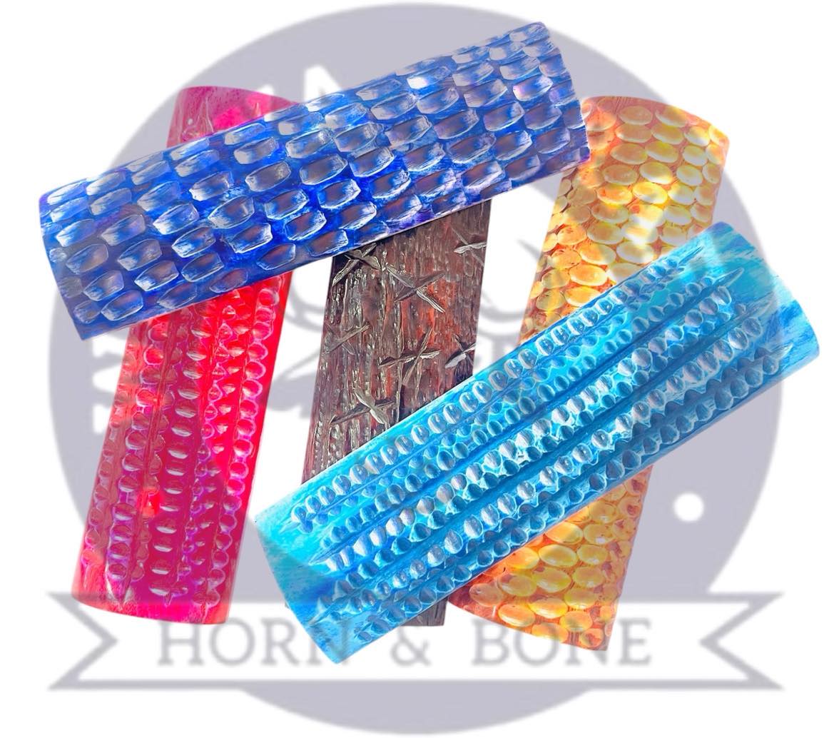 Dyed Jigged Bone Scales – Waniya Craft